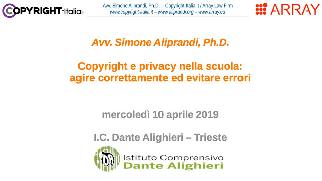 Copyright e privacy nella scuola: agire correttamente ed evitare errori. Corso a Trieste ...