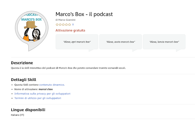 Marco S Box Il Podcast La Nuova Skill Per Amazon Alexa Aggregatore